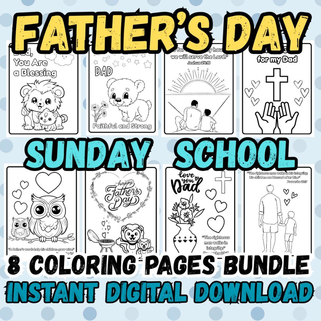 Father's Day Coloring Pages | Sunday School, Bible Verses (digital ...