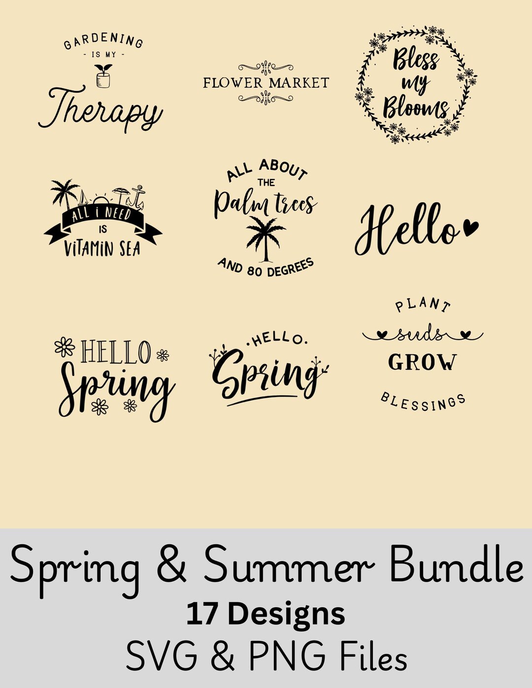 Spring & Summer Bundle SVG and PNG Files! - Etsy