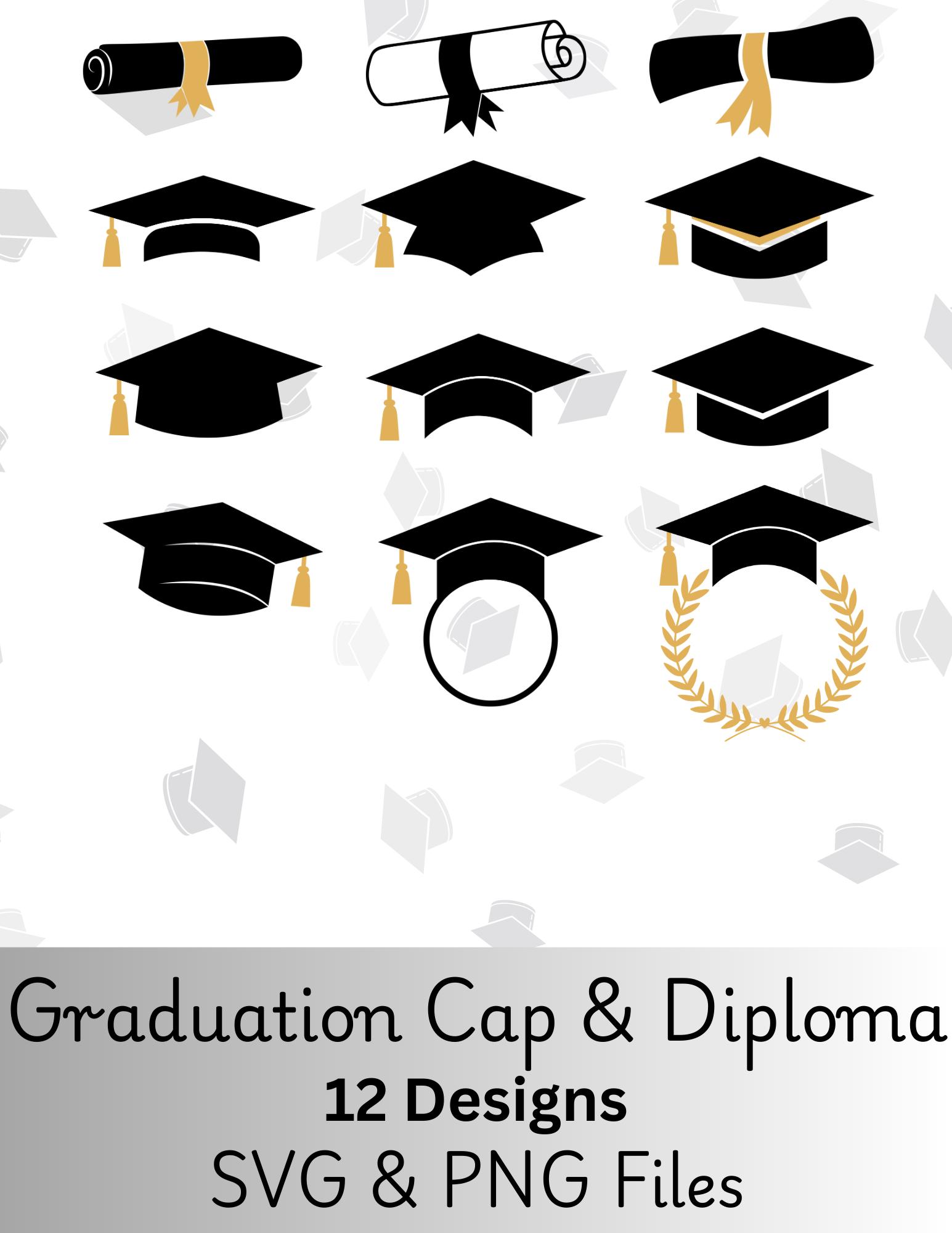 Graduation Cap and Diploma SVG and PNG Files! - Etsy