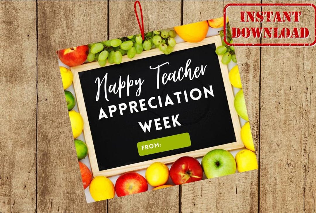 Teacher Appreciation Week Printable Sign/tags, Fruit - Etsy