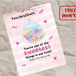 Teacher Appreciation Week Printable Sign/tags, Candy - Etsy