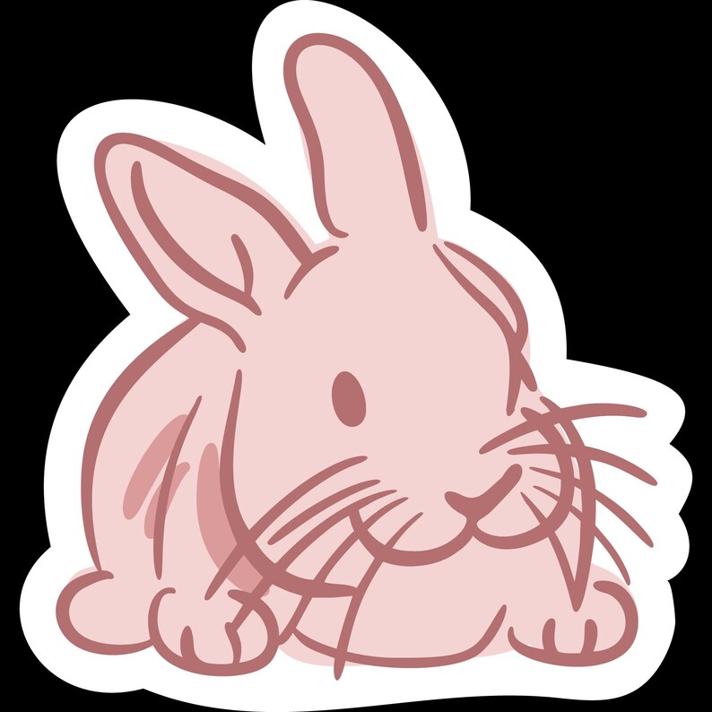 Pink Bunny Stickers PNG Files - Etsy