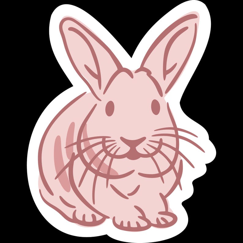 Pink Bunny Stickers PNG Files - Etsy