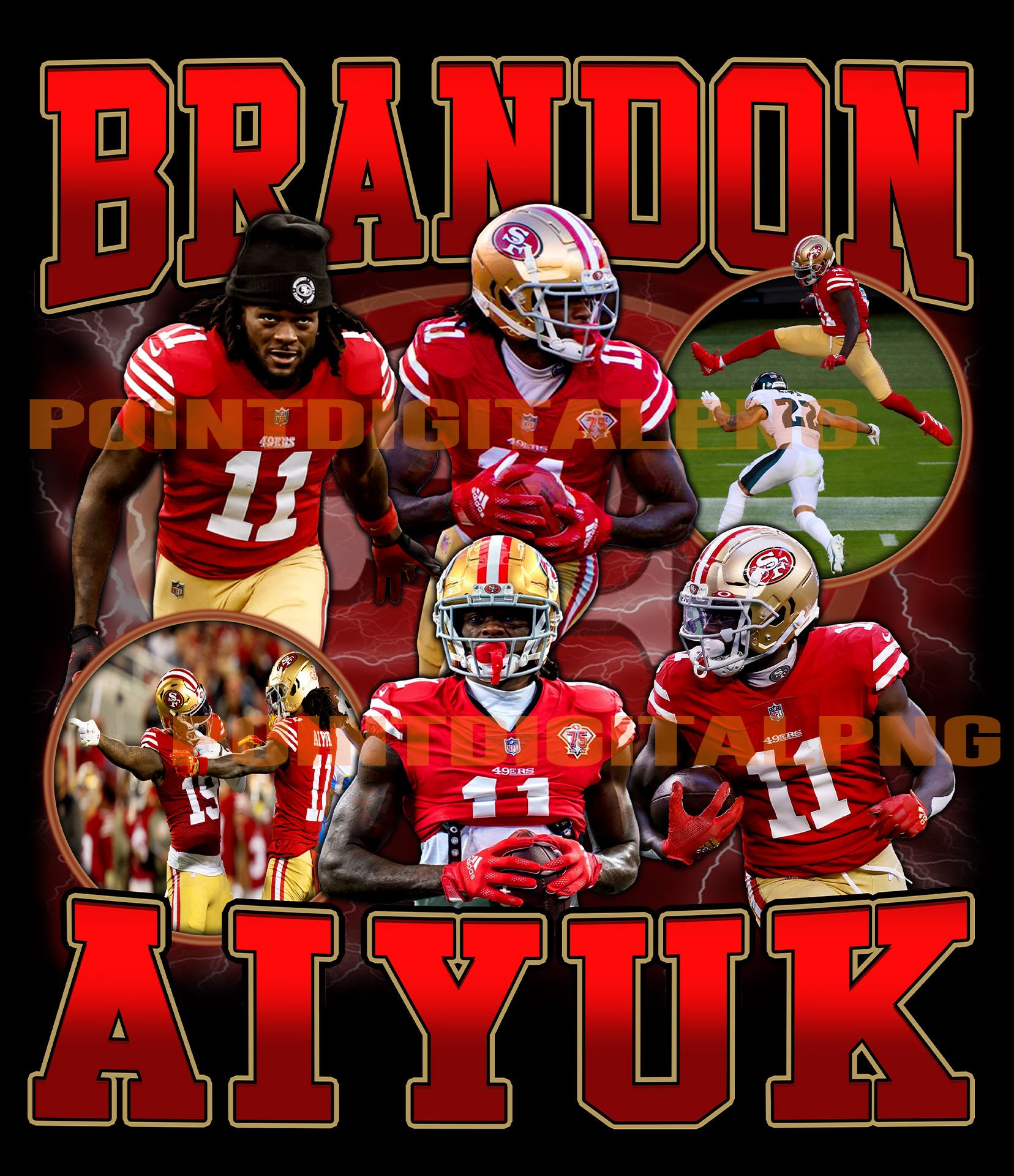 Brandon Aiyuk , PNG Digital File, Printable T-shirt Design, 300DPI ...