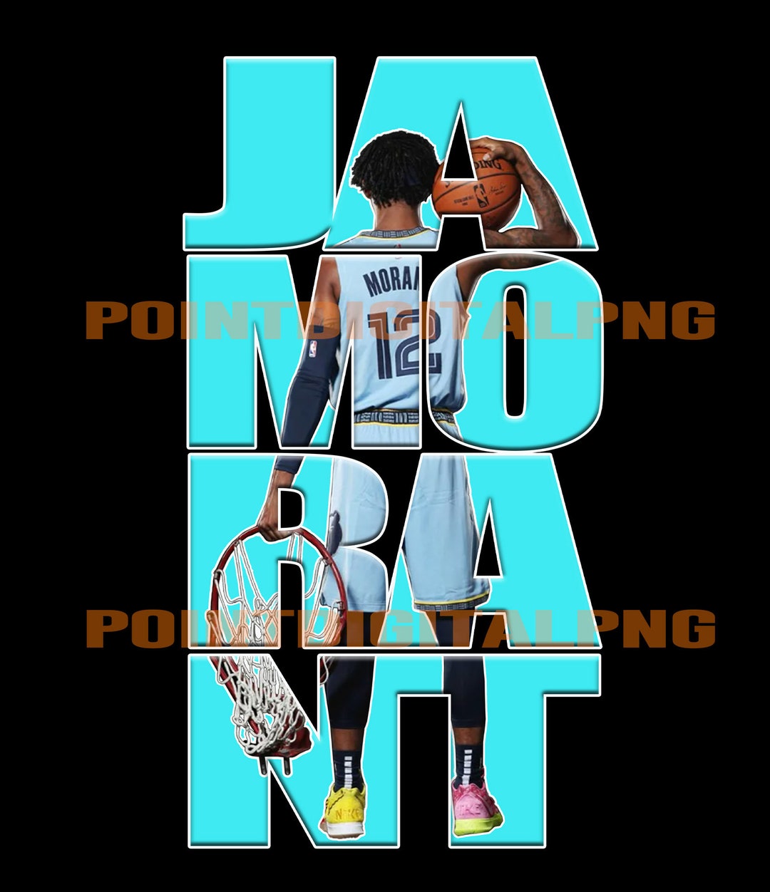 Ja Morant Design , PNG Digital File, Printable T-shirt Design, 300DPI ...