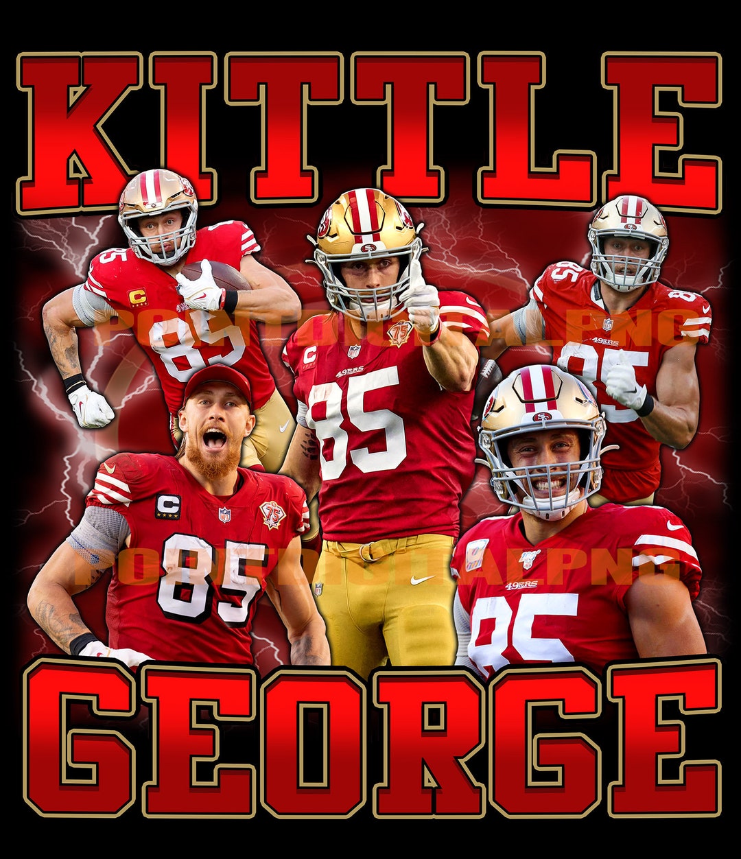 George Kittle , PNG Digital File, Printable T-shirt Design, 300DPI ...