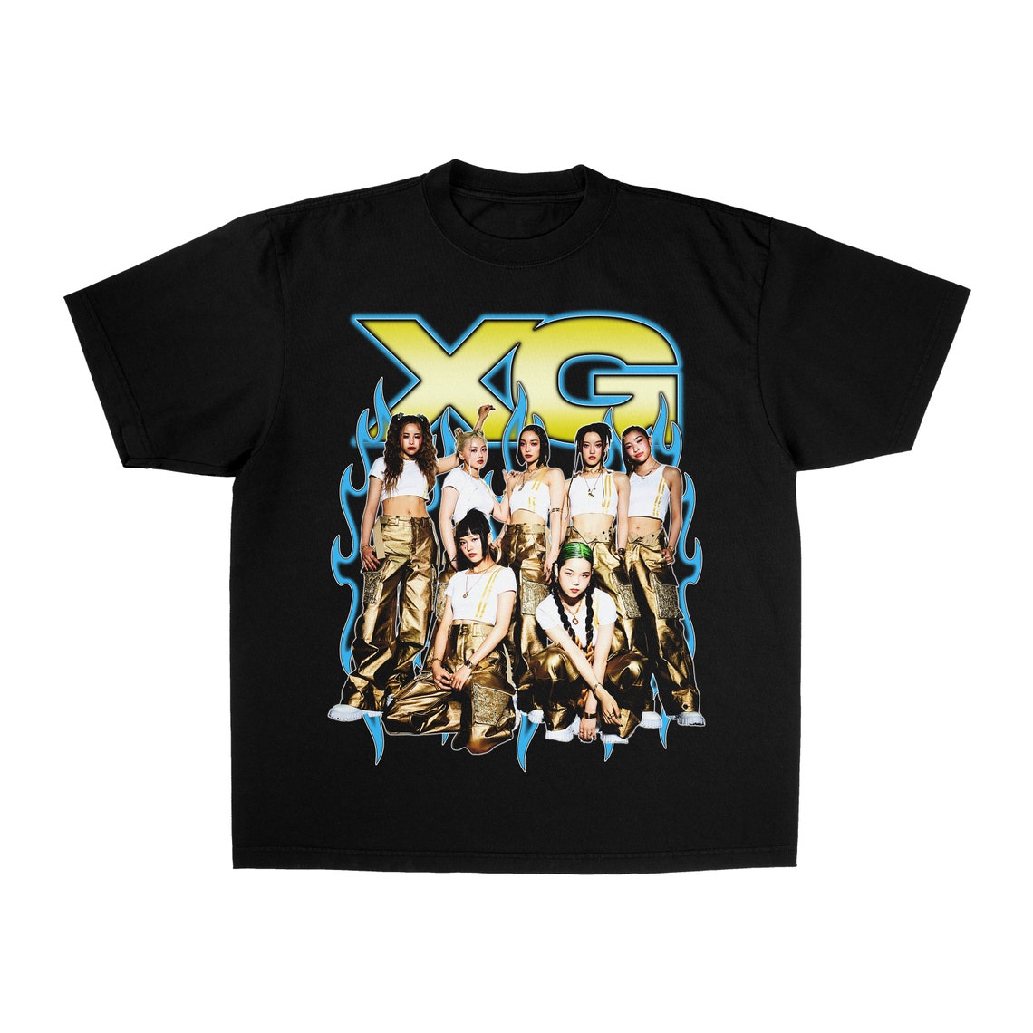 XG Flame Tee - XG Vintage 90s Tee - XG Retro 90s Tee - Bootleg Tee Kpop ...