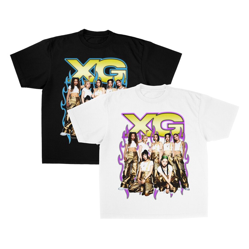 XG Flame Tee - XG Vintage 90s Tee - XG Retro 90s Tee - Bootleg Tee Kpop ...