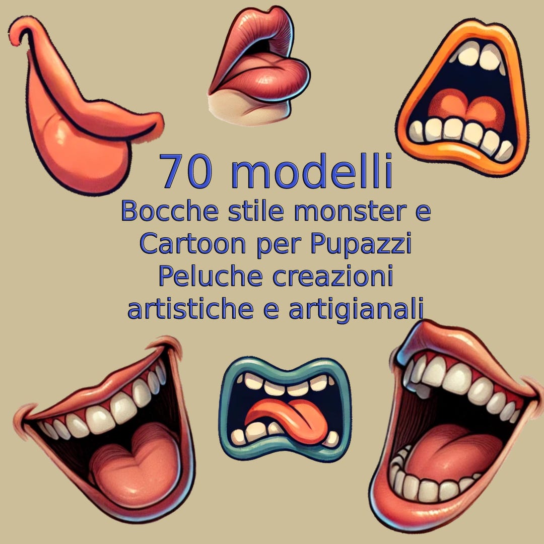Cartoon Mouth Set - 80 Unique Models for Makers and Artists, Perfect ...