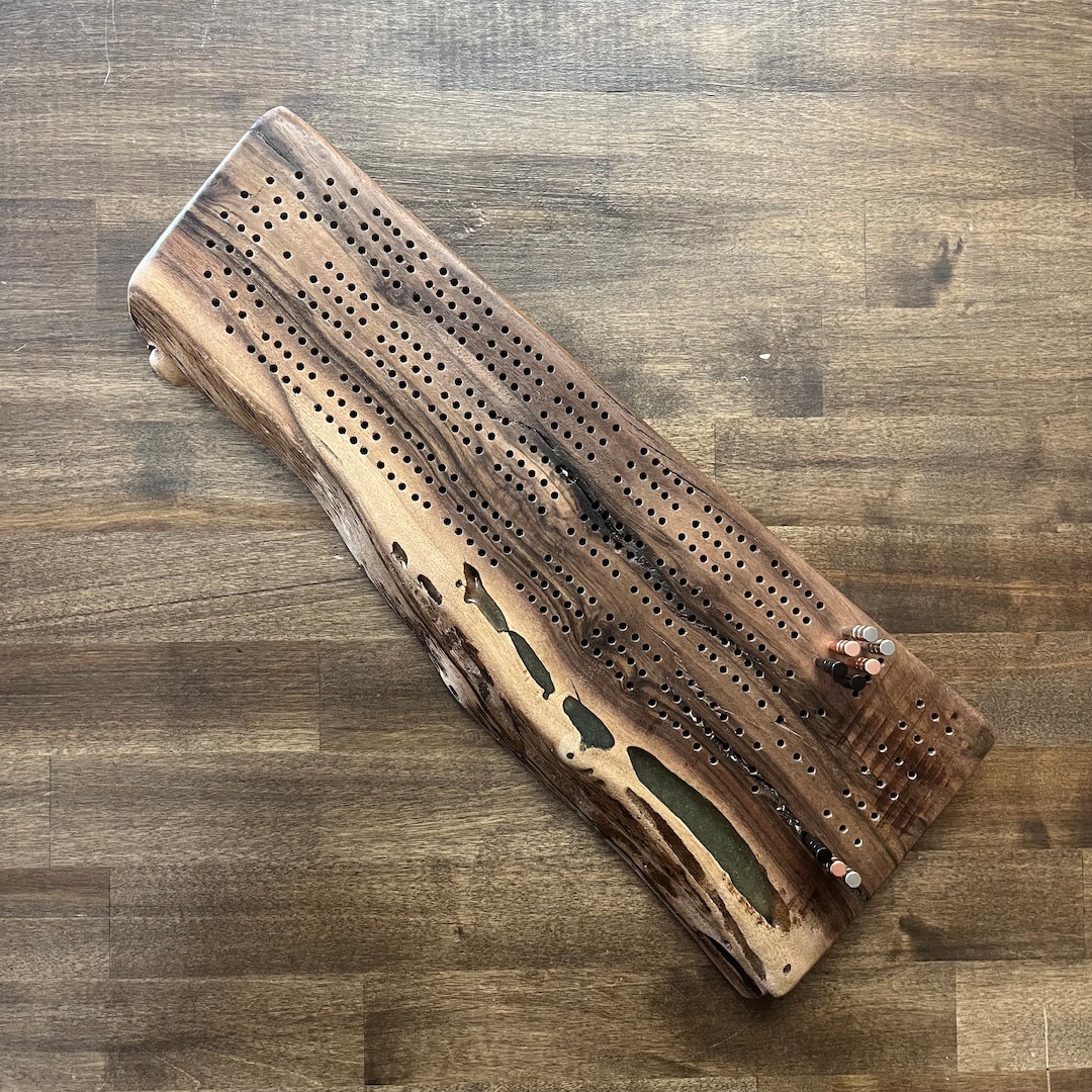 Handmade Live Edge Arizona Walnut Cribbage Board - Etsy