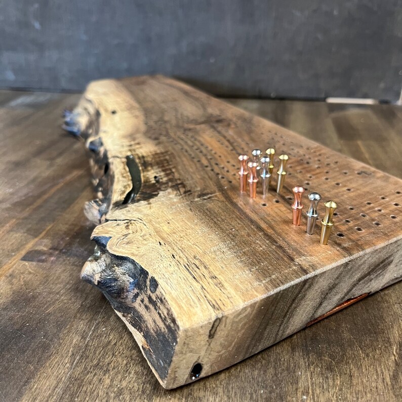 Live Edge Arizona Walnut Handmade Cribbage Board - Etsy