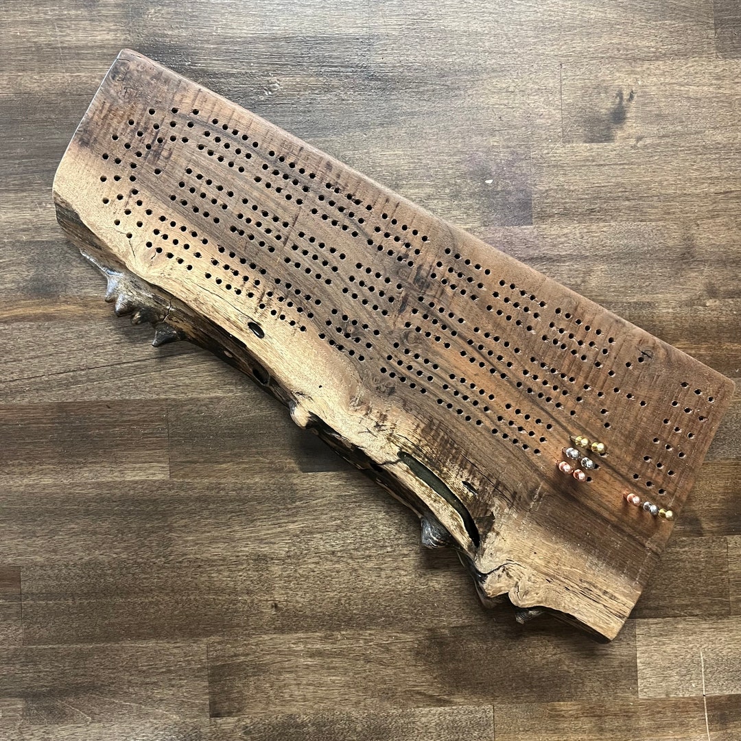 Live Edge Arizona Walnut Handmade Cribbage Board - Etsy