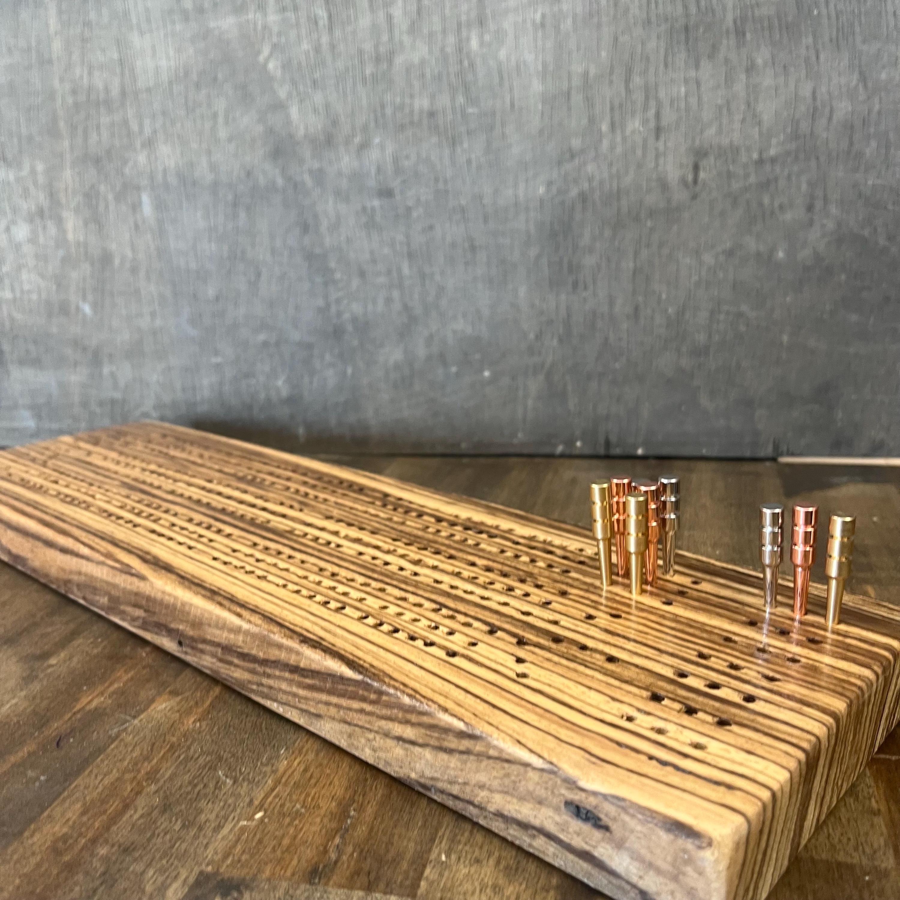 Handmade Zebra Wood Cribbage Board - Etsy