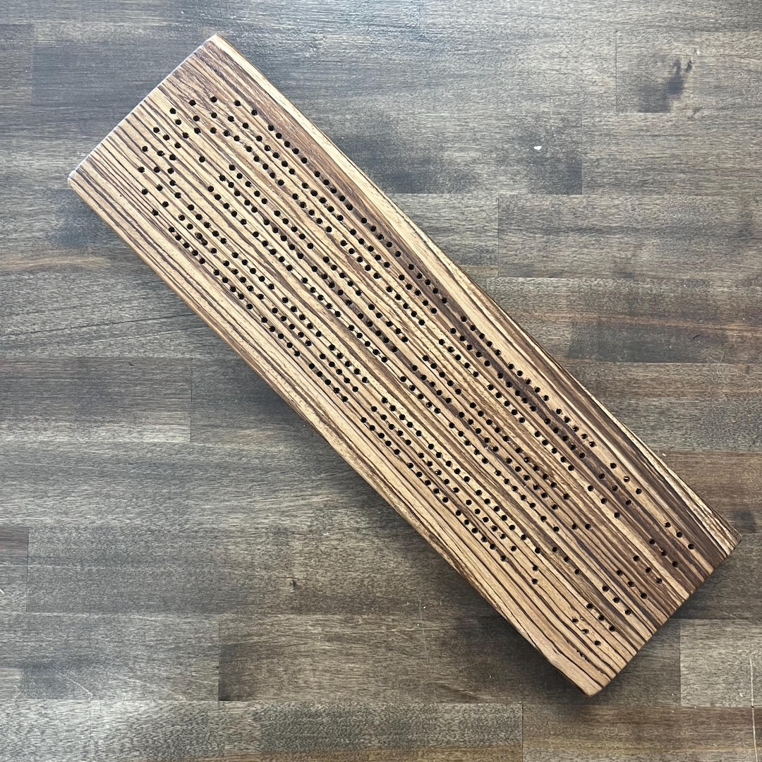 Handmade Zebra Wood Cribbage Board - Etsy