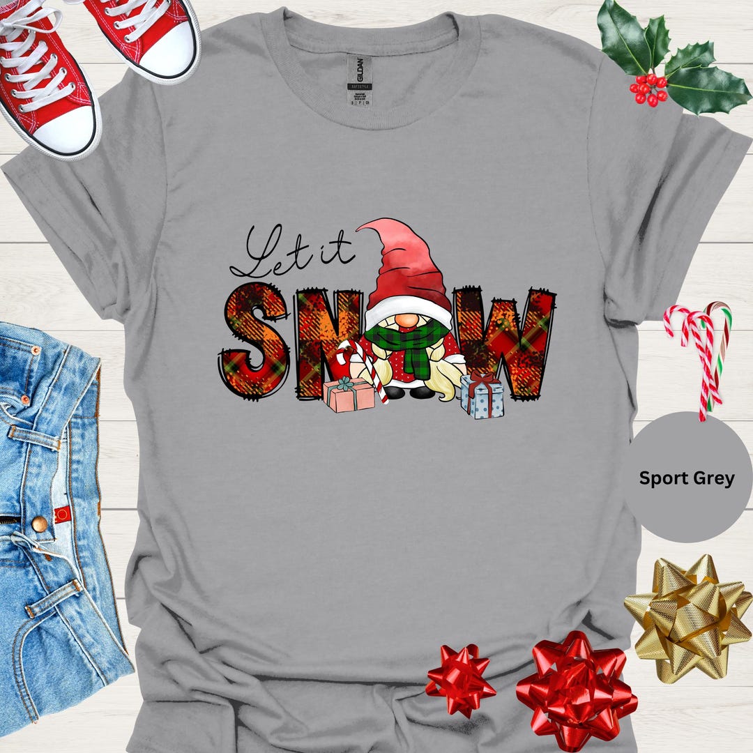 Let is Snow Shirts Christmas Tshirts Holiday Tshirt for Women Oversized ...