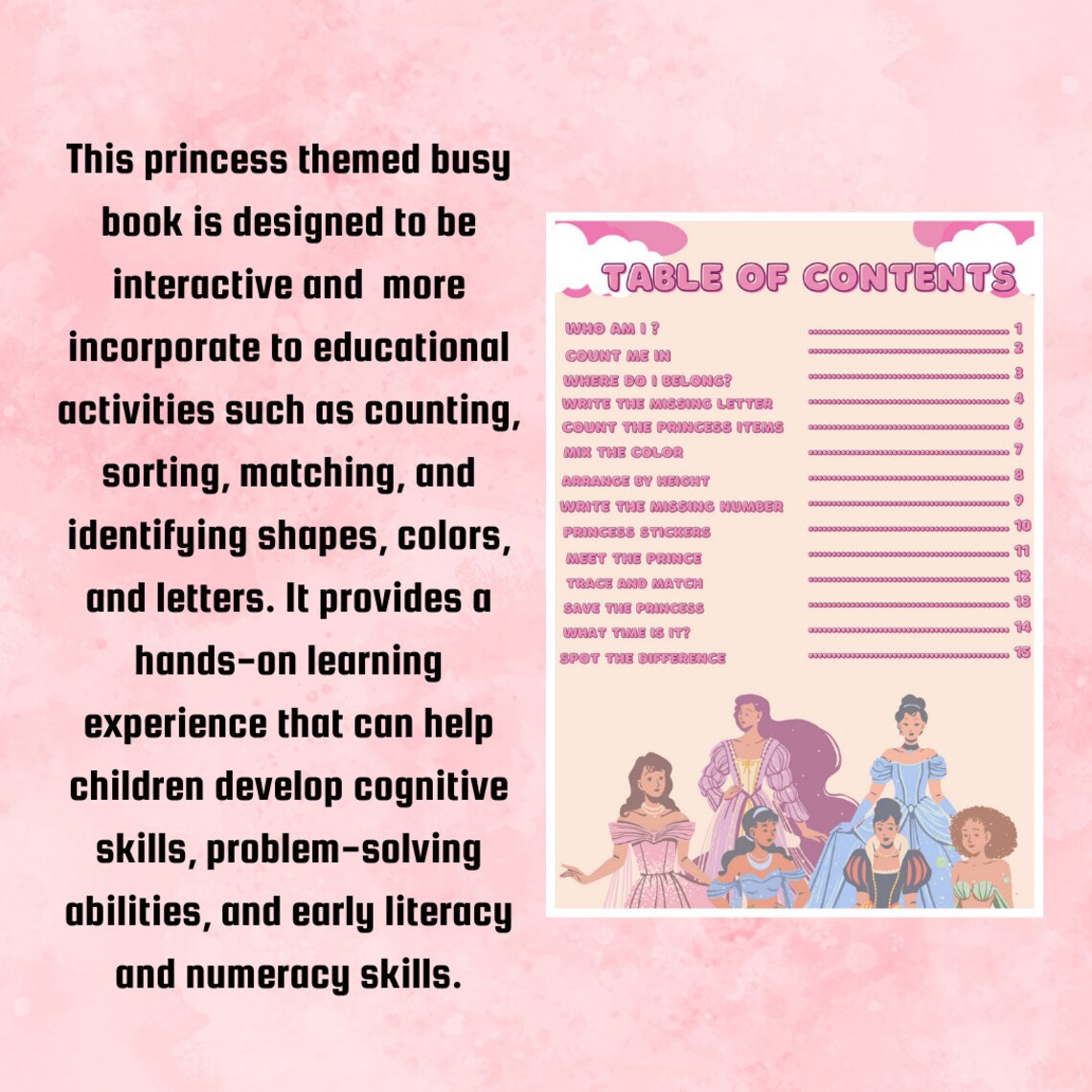 Princess Theme Busy Book for Kids Printable PDF - Etsy