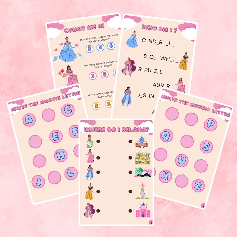 Princess Theme Busy Book for Kids Printable PDF - Etsy