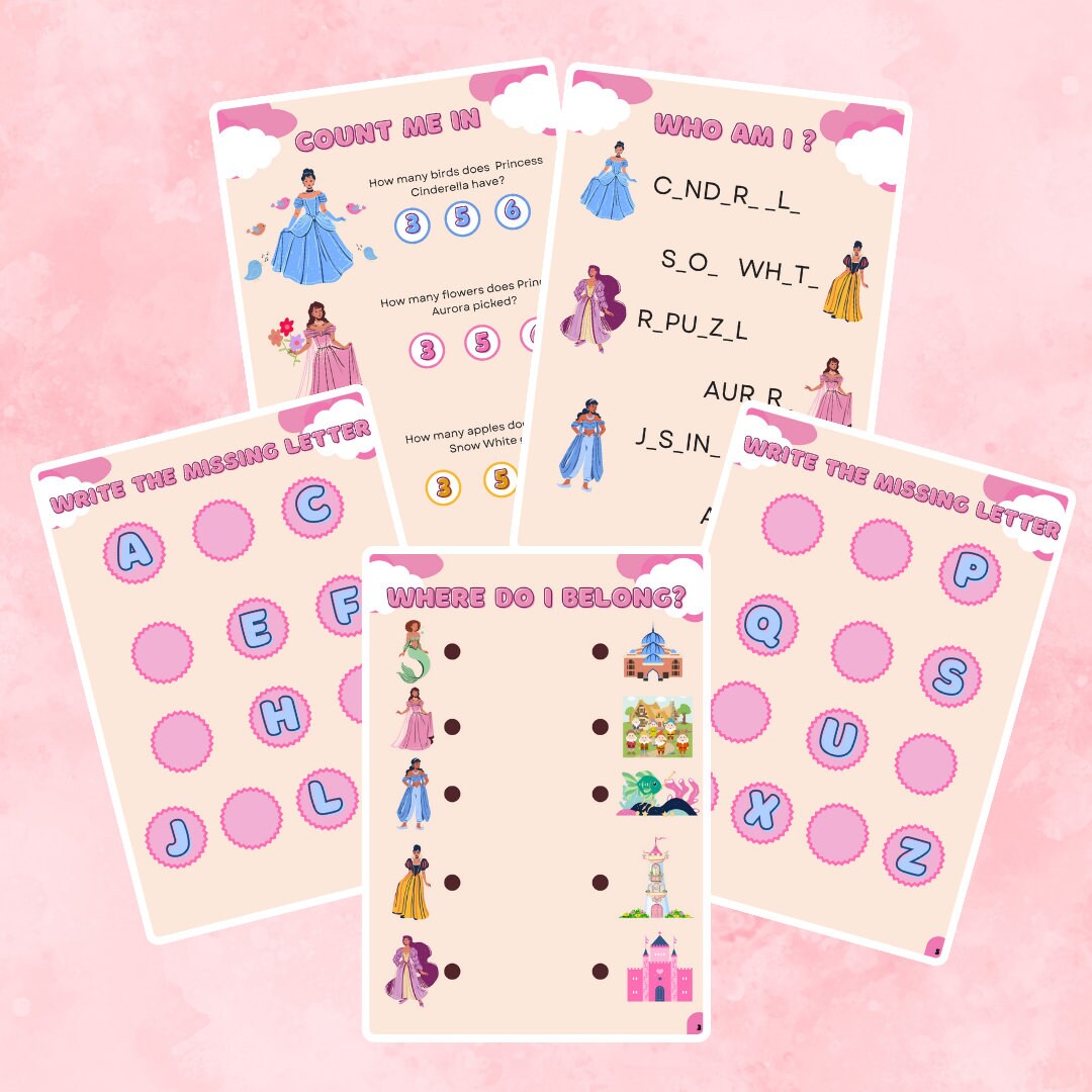 Princess Theme Busy Book for Kids Printable PDF - Etsy