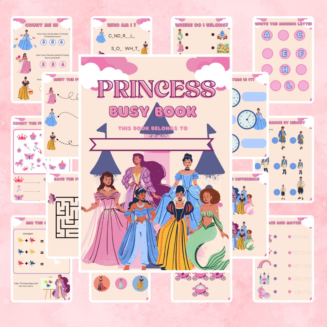 Princess Theme Busy Book for Kids Printable PDF - Etsy