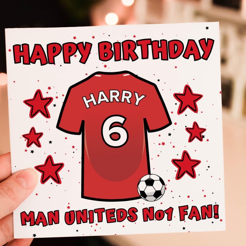 Manchester United Birthday Cards - Etsy UK