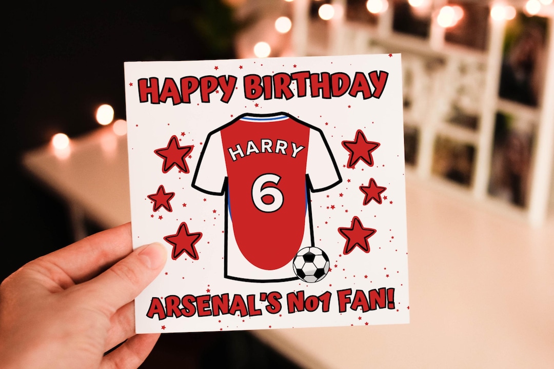 Arsenal Birthday Card | Custom Name & Number | With Envelope - Etsy UK