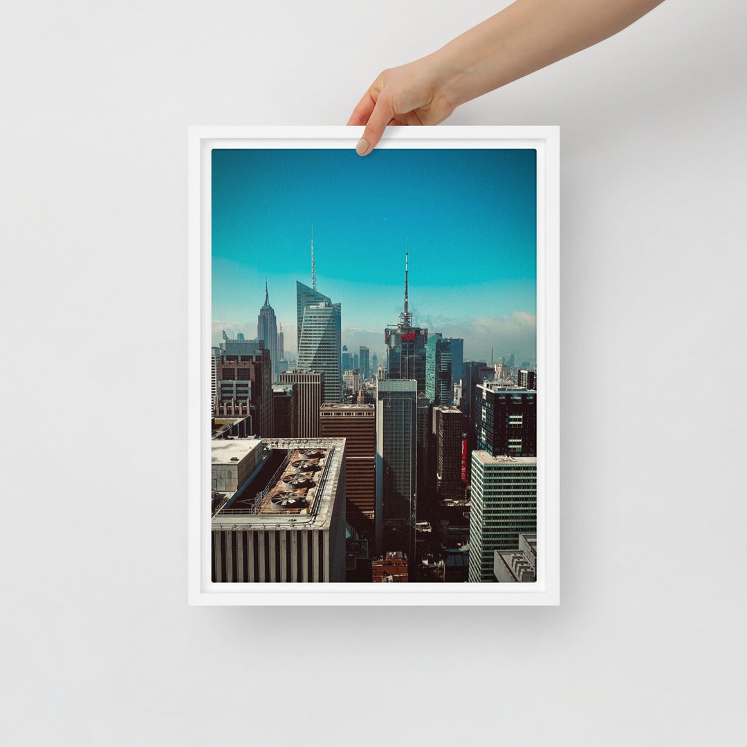 Top of the Rock Wall Art Framed Canvas City View, Unique Gift for Urban ...