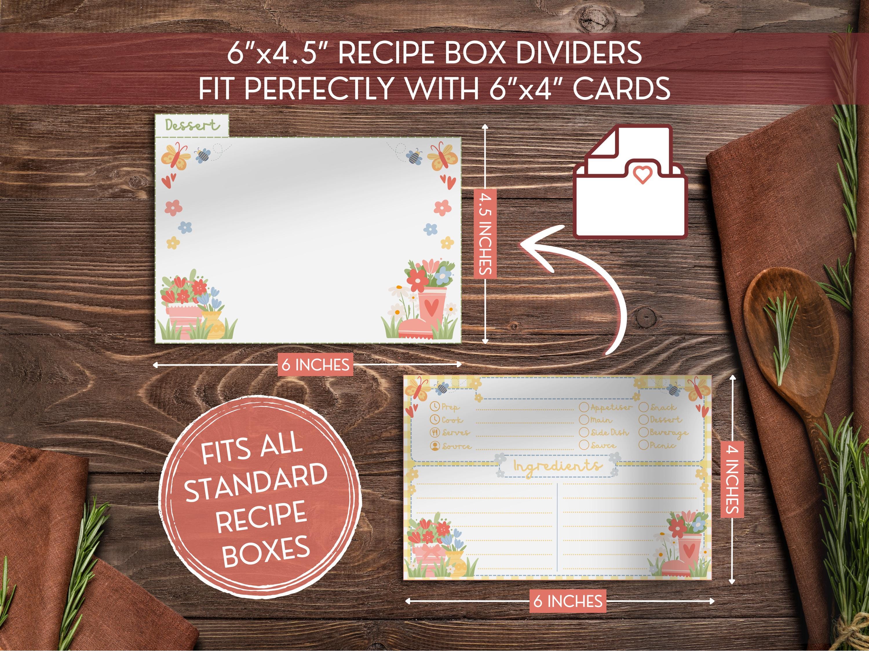 Spring Garden 4x6 Recipe Cards With Matching Recipe Box Dividers ...