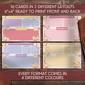 Café Journal 4x6 Recipe Cards and Recipe Box Dividers Including A4/8.5 ...