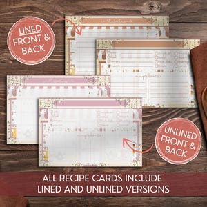 Ready to Print Recipe Cards and Recipe Box Dividers for Handwritten ...