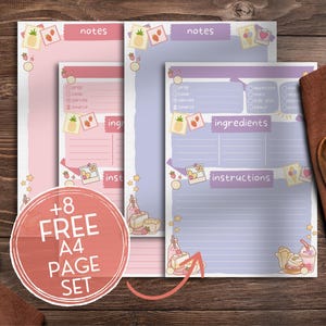 Café Journal 4x6 Recipe Cards and Recipe Box Dividers Including A4/8.5 ...