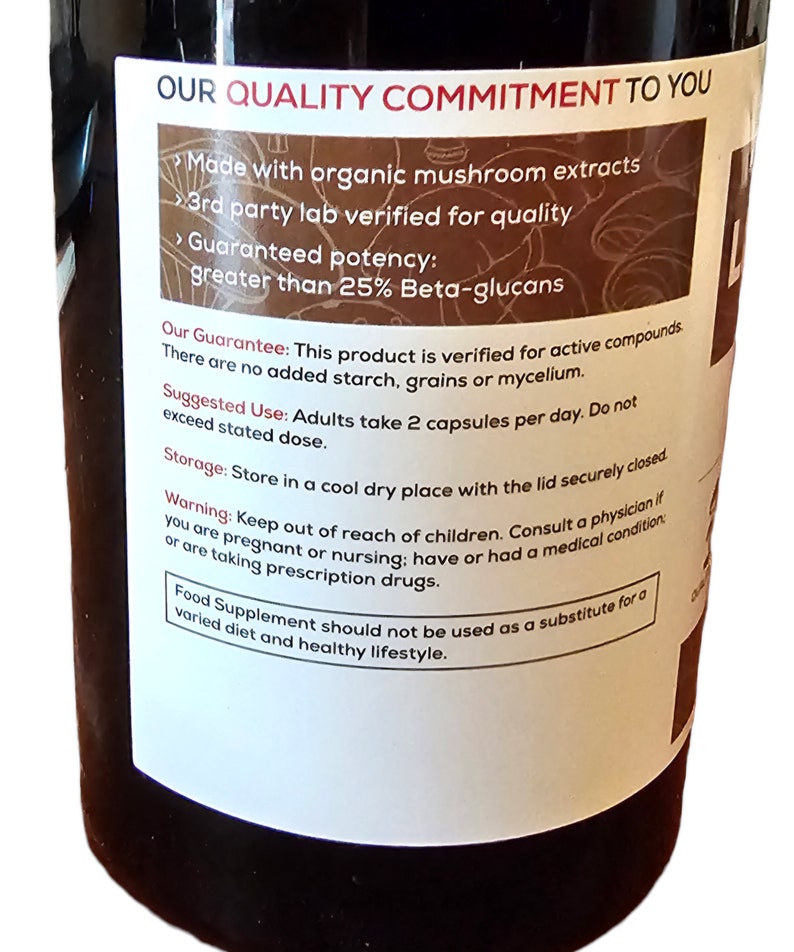 Lions Mane Capsules Mushroom Extract for Cognitive Function & Immune ...