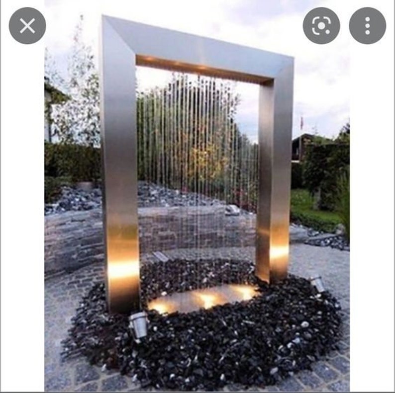 Garden Fountain arcade. Outdoor Water Fountain, Made of Metal, Corten ...
