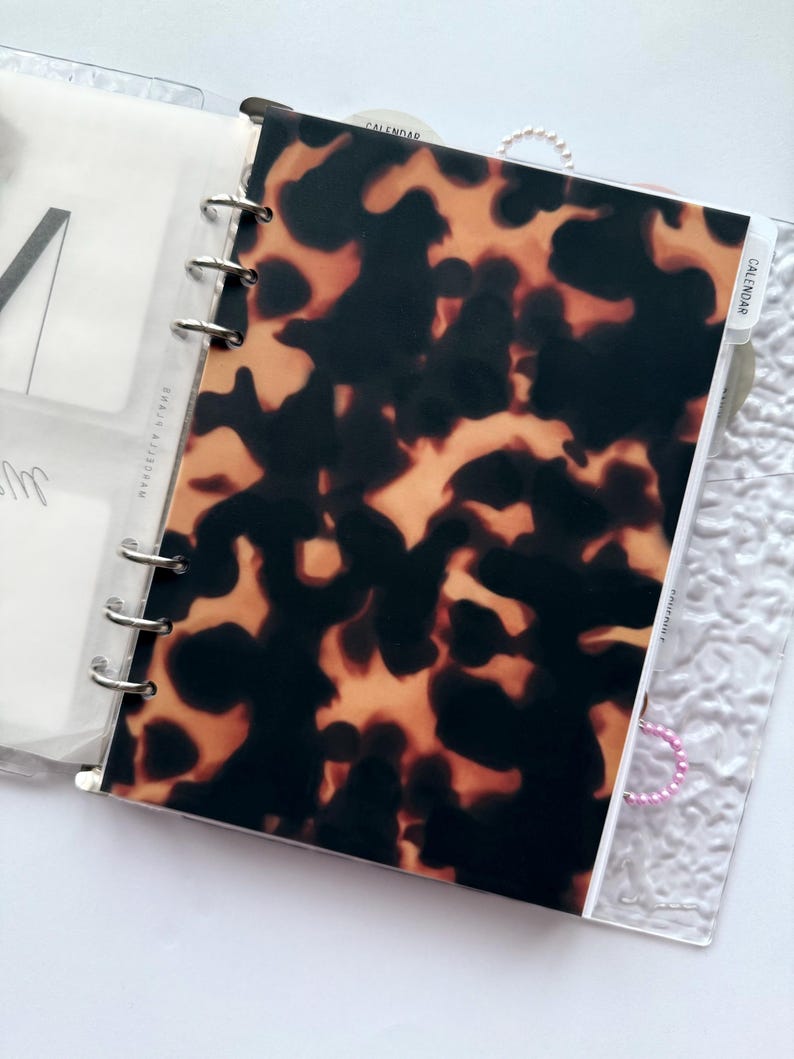 Tortoise Shell Vellum Planner Dashboard | A5 A6 Binder Insert - Etsy