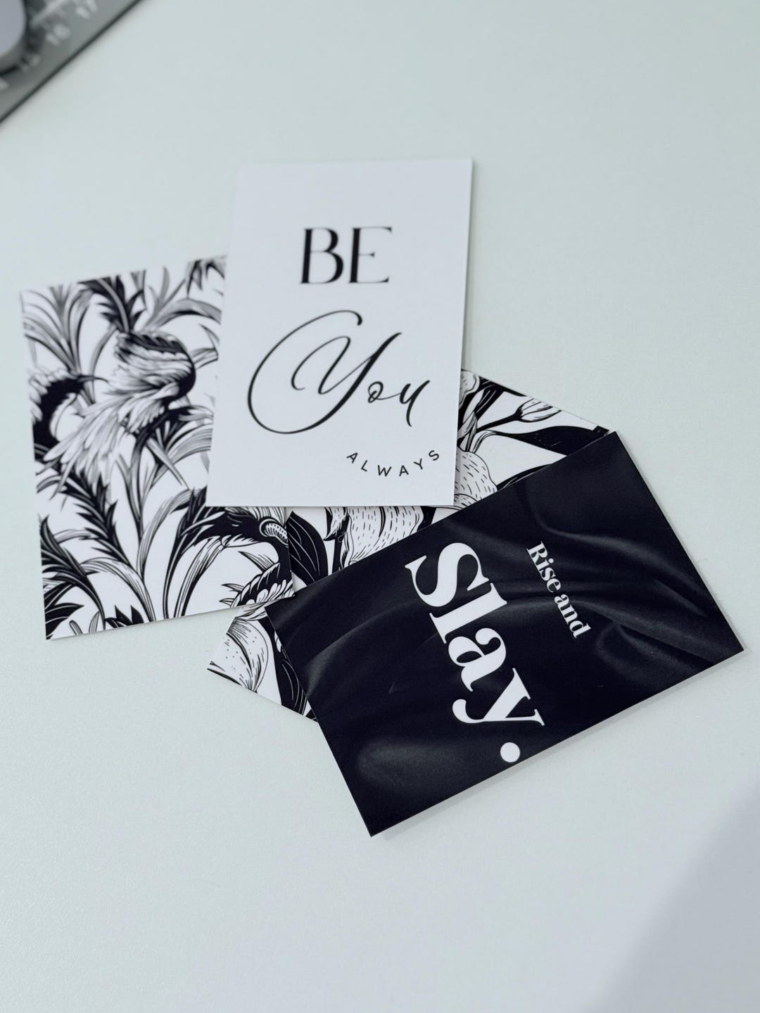 Minimalist Black and White Motivational Inspirational Planner Cards ...