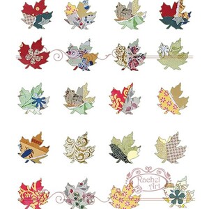 Leaf-shaped Stickers, Printable Digital Download, Magnets, Scrapbooking ...