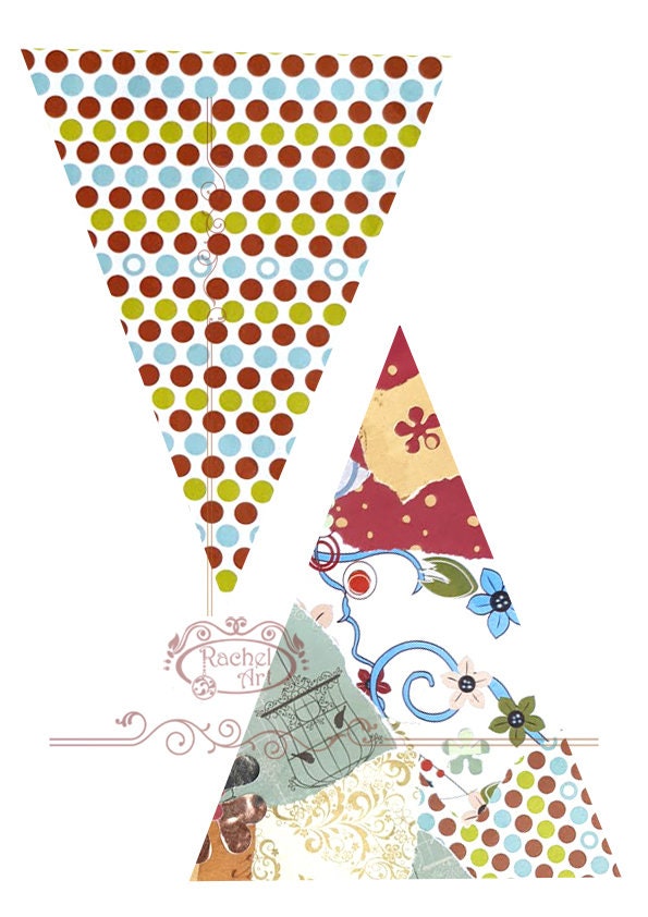 Pennant Banner, Printable Digital Downloads, Party Pennant, Flage ...