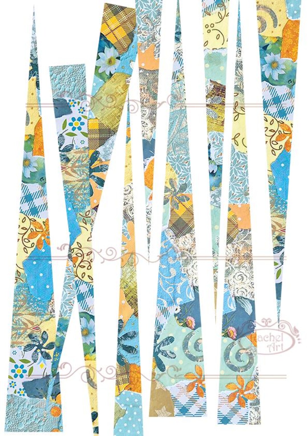 Printable Collage Paper Bead Strips: DIY Jewelry & Scrapbooking ...