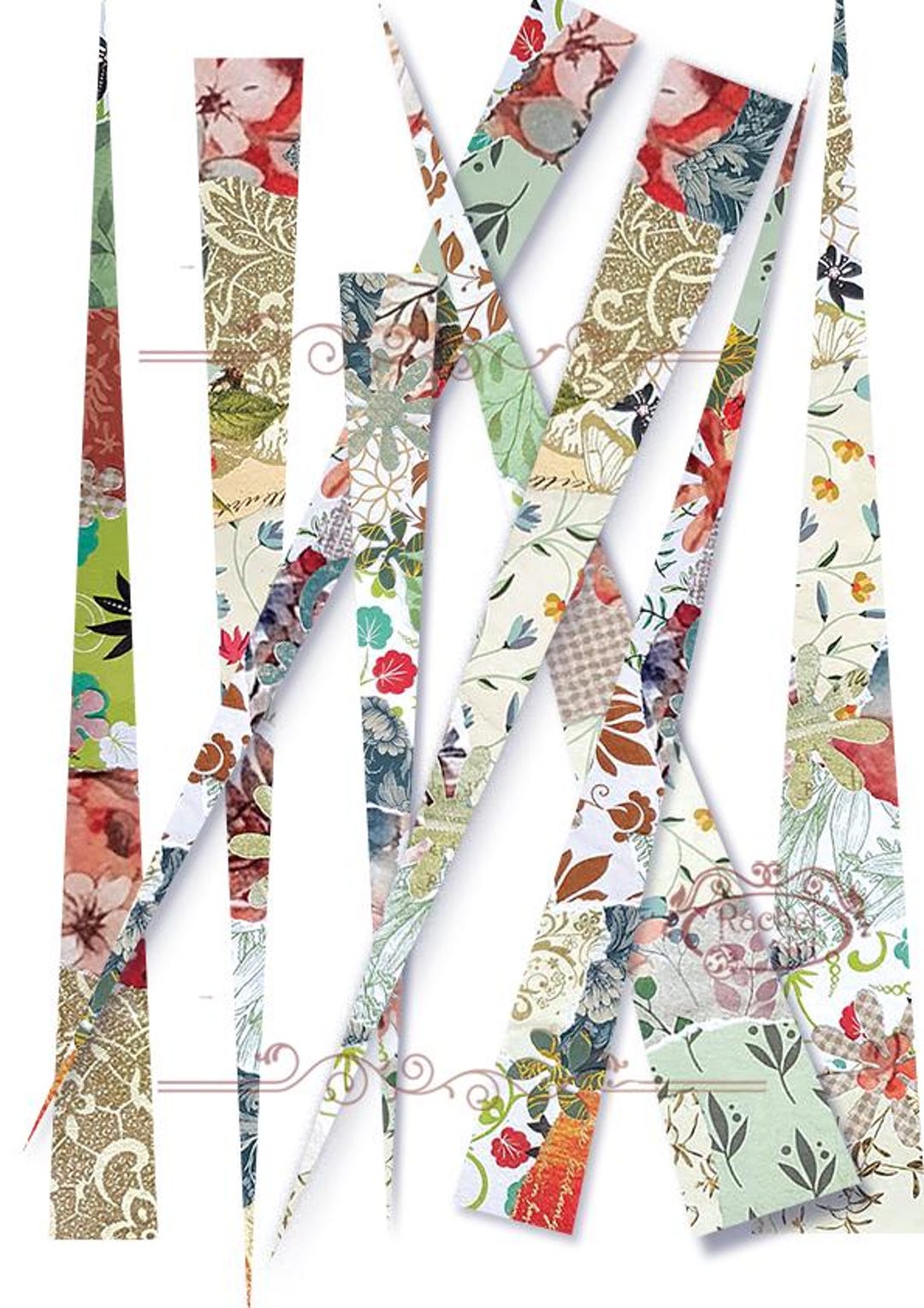 Printable Paper Beads Strips, Digital Downloads, DIY Floral Decorative ...