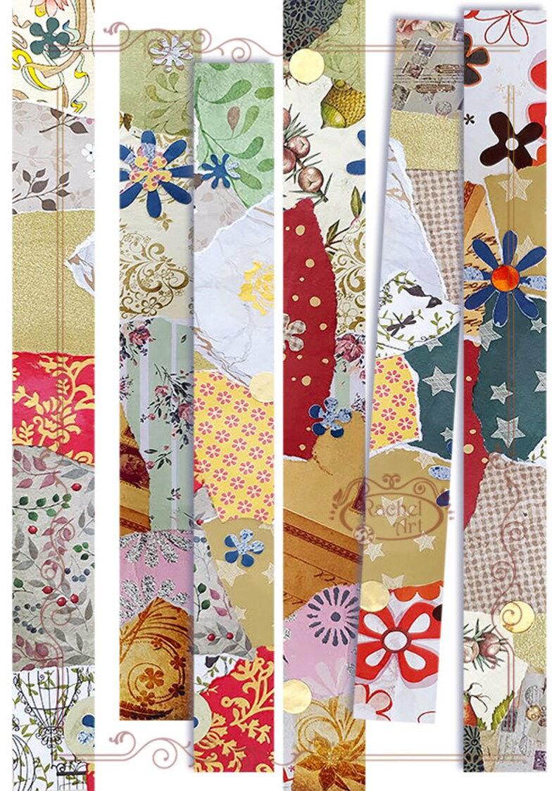Colorful Journal Border Strips: Printable Collage Paper Craft (digital ...