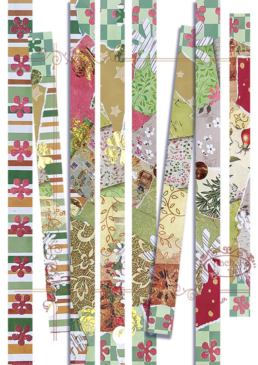 Washi-tape Strips, Digital Printable, Scrapbooking, Paper Craft ...