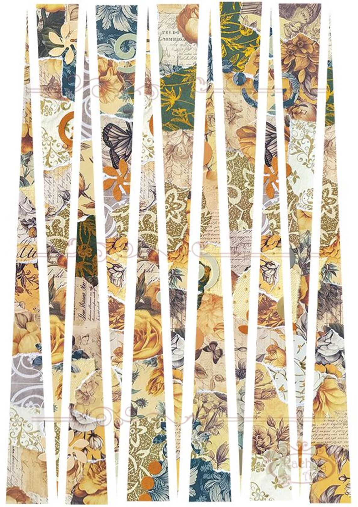 Printable Collage Paper Bead Strips: DIY Jewelry & Scrapbooking ...