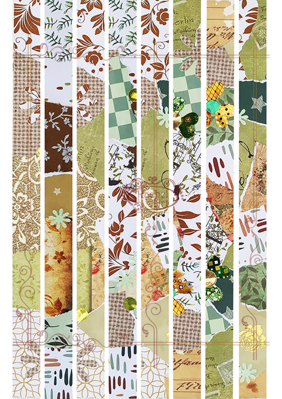 Washi-tape Strips, Digital Printable, Scrapbooking, Magnets, Collage ...