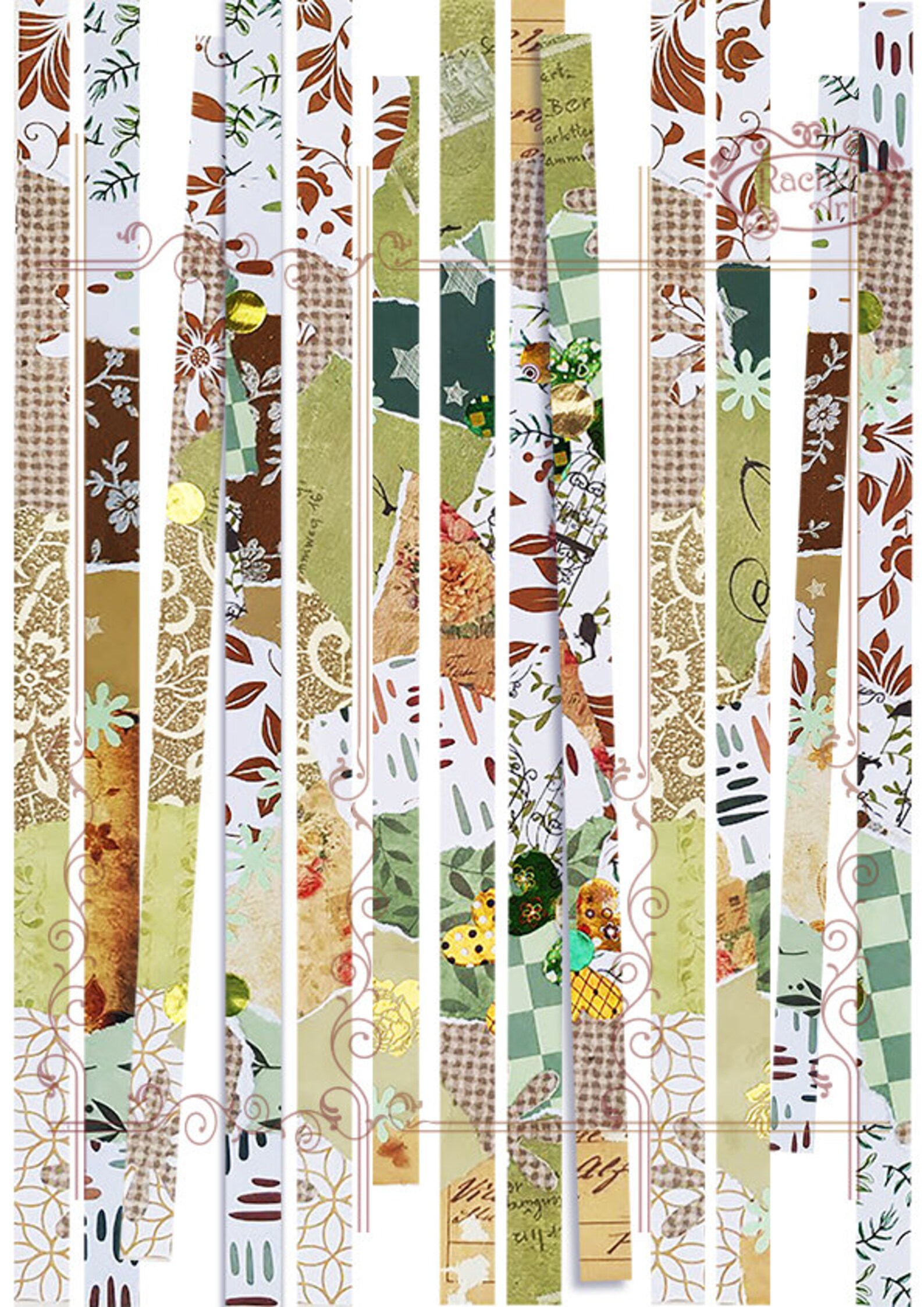 Washi-tape Strips, Digital Printable, Scrapbooking, Magnets, Collage ...