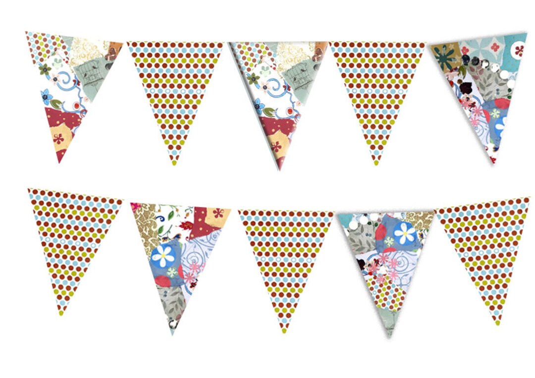 Pennant Banner, Printable Digital Downloads, Party Pennant, Flage ...