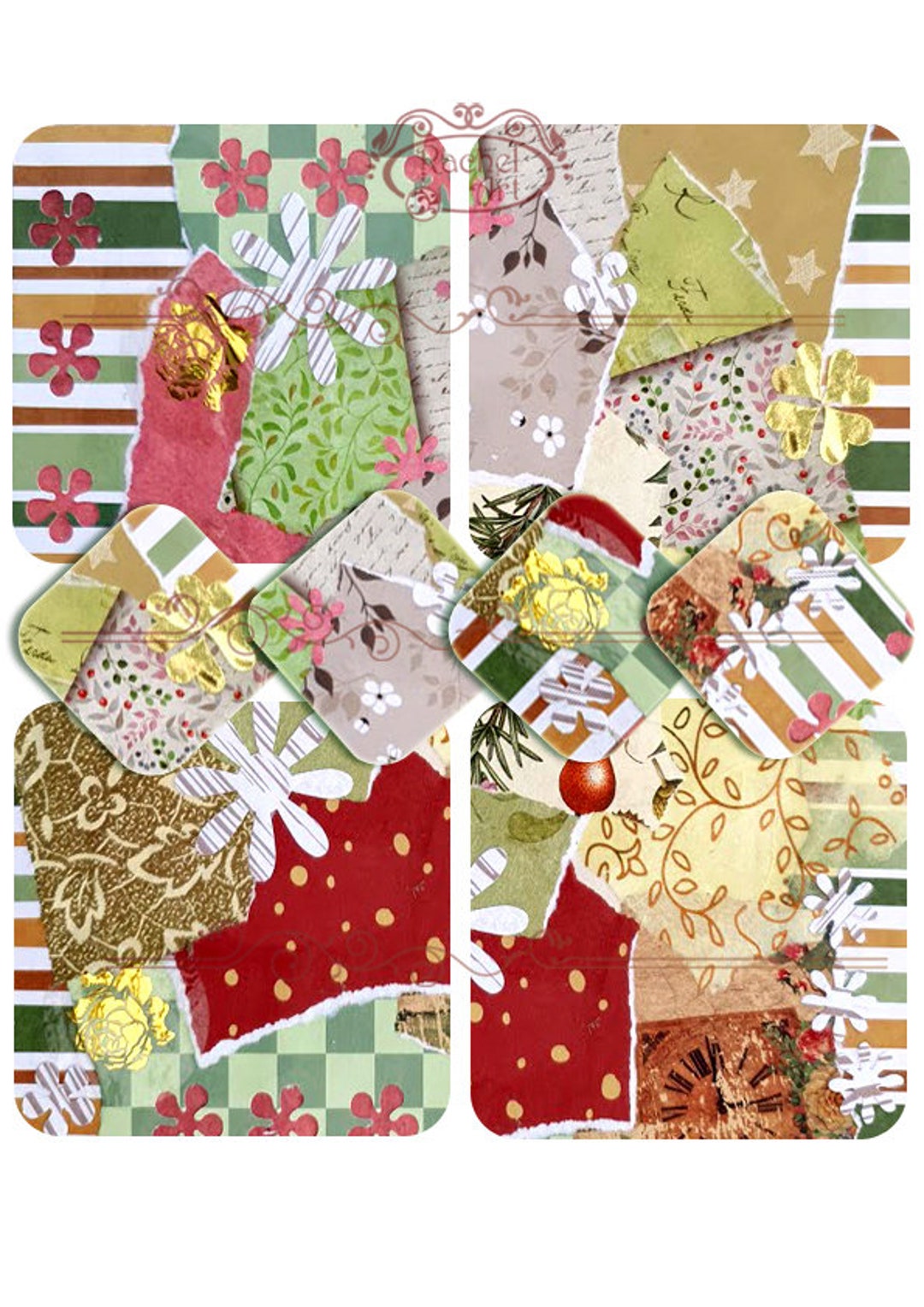 Printable Coasters, Digital Download, Magnets, Scrapbooking, Abstract ...