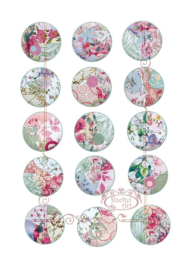 Circles Stickers, Printable, Digital Download, Magnets, Scrapbooking ...