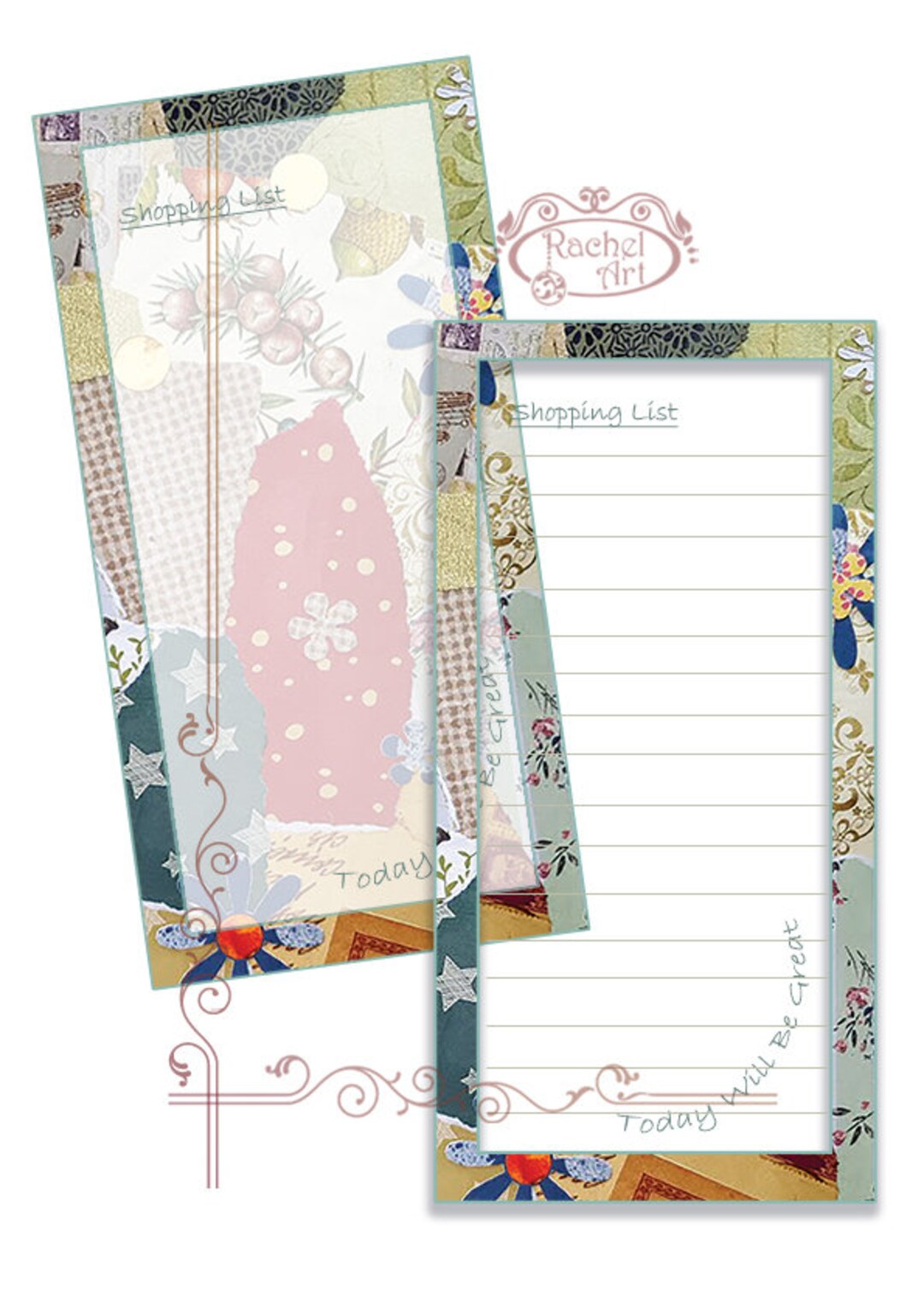 Shopping List, Printable Digital Download, to Do List, Scrapbooking ...