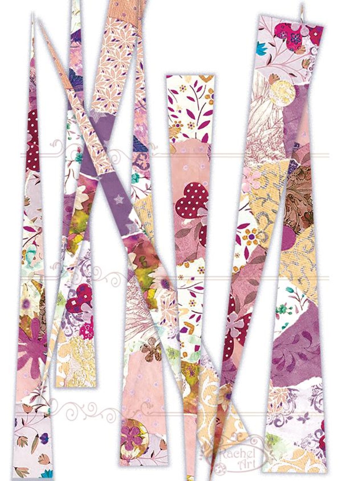 Printable Paper Bead Template: Collage-style DIY Jewelry (digital ...
