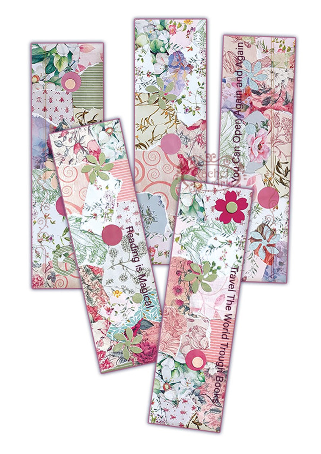 Printable Bookmarks, Digital Download, Border and Strips, Scrapbooking ...