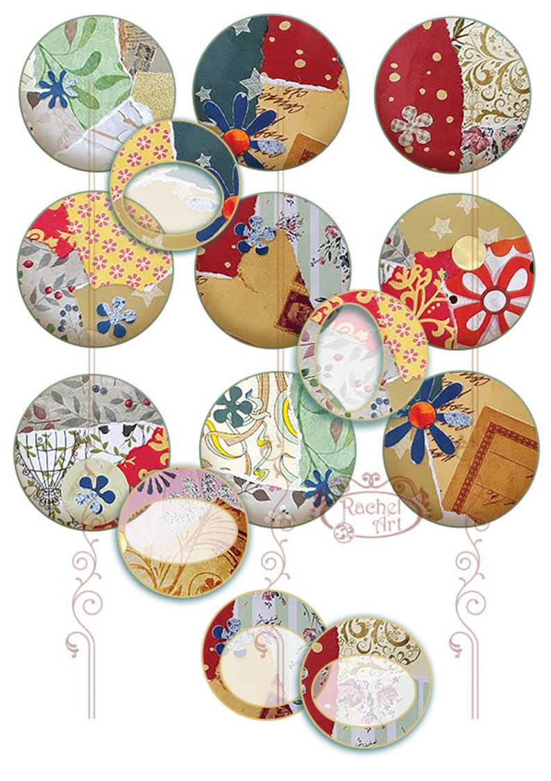 Circles Stickers, Printable, Digital Download, Magnets, Scrapbooking ...